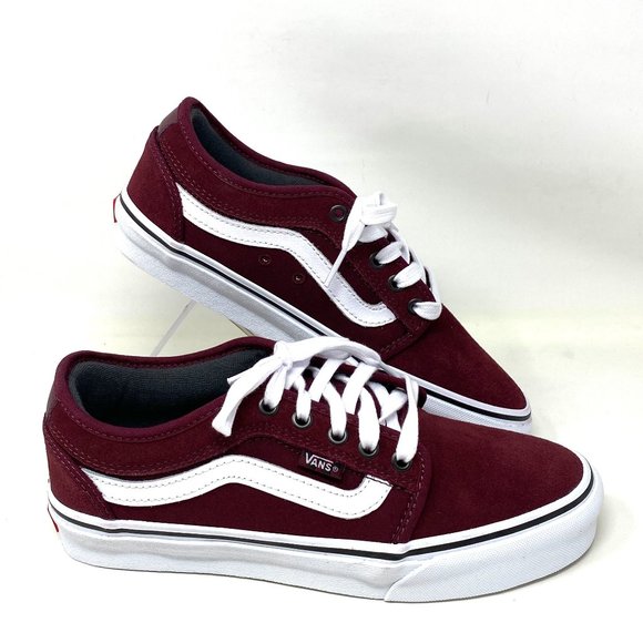 Vans | Shoes | Vans Chukka Side Port Low Top Women Red Suede Canvas ...